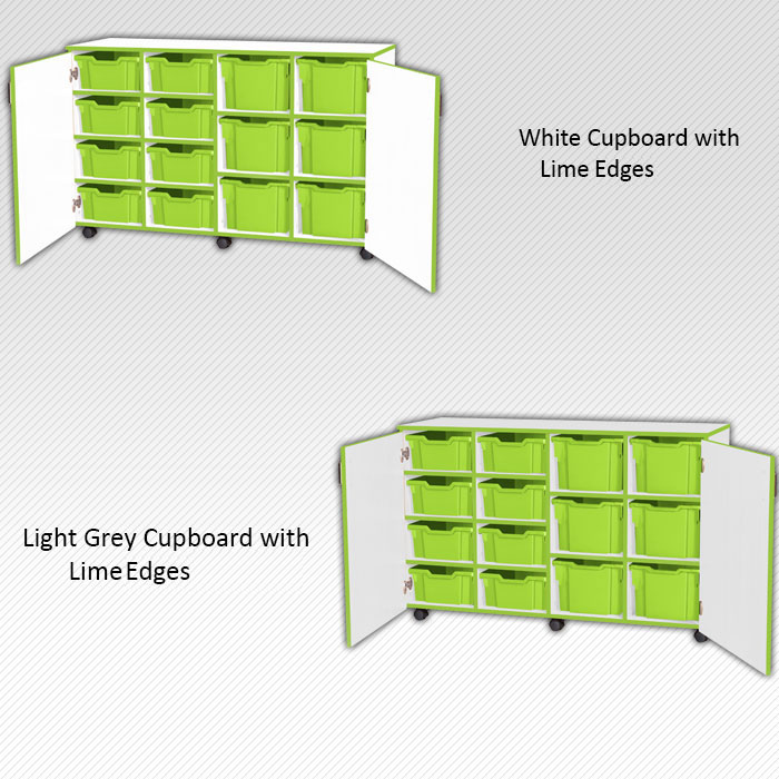 e4e - Jaz Storage Range - Quad Width Cupboard With Variety Trays