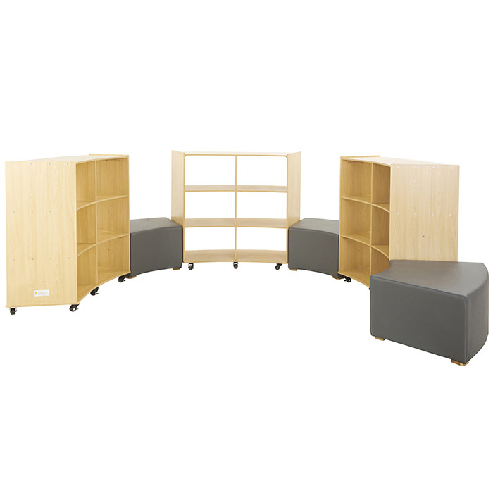 e4e - Set of 3 Shelf Units and 3 Ottomans