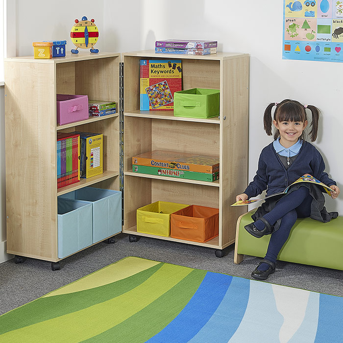 e4e - Maple Mobile Foldaway Bookcase