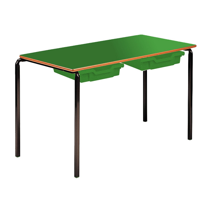 e4e - Contract Classroom Tables - Slide Stacking Rectangular Table with Bullnosed MDF Edge ...