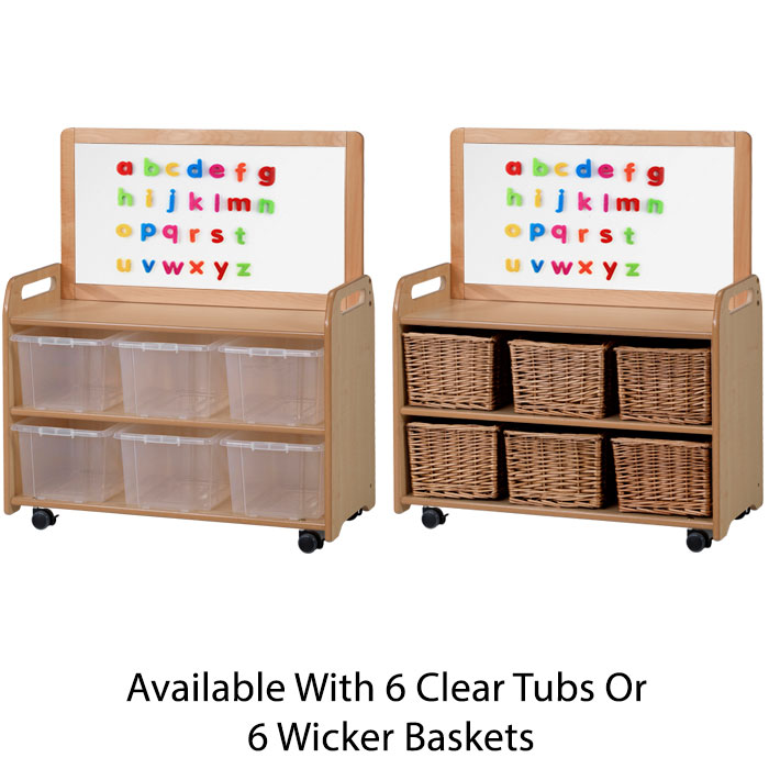 e4e - PlayScapes™ Mobile Tall Unit With Double Sided Magnetic Whiteboard Divider