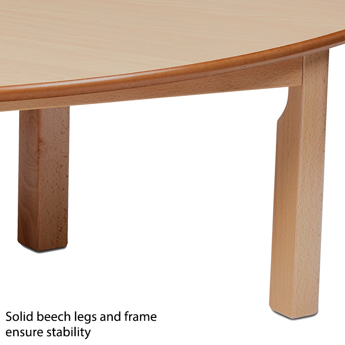 e4e - Semi-Circle Melamine Top Wooden Table - 1630 x 560mm