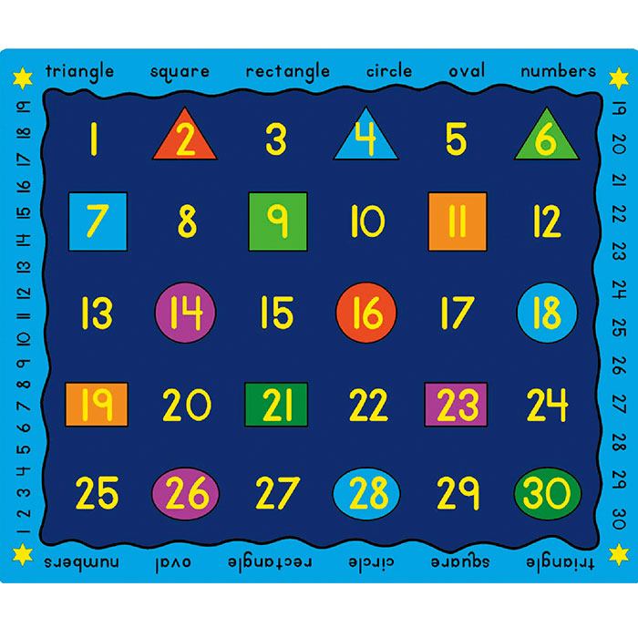 e4e - Shapes And Numbers Carpet - 2.4m x 1.9m