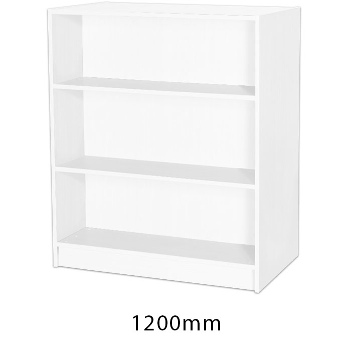 e4e - Sturdy Storage - White 1000mm Wide Double Sided Bookcase