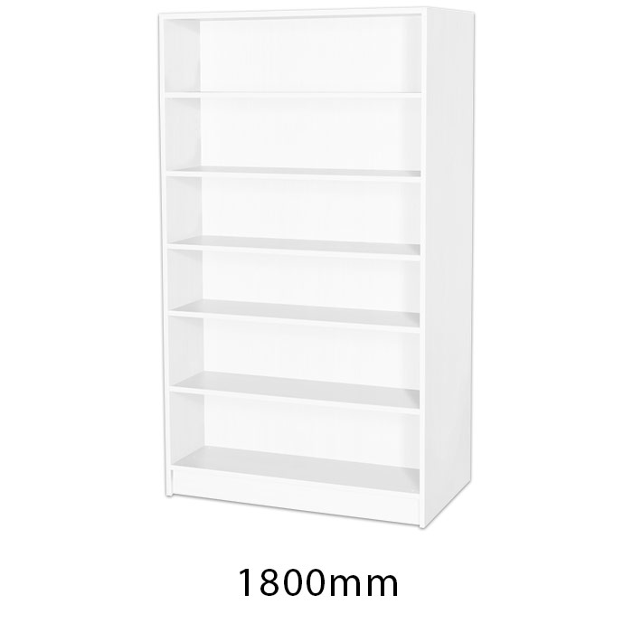 e4e - Sturdy Storage - White 1000mm Wide Double Sided Bookcase