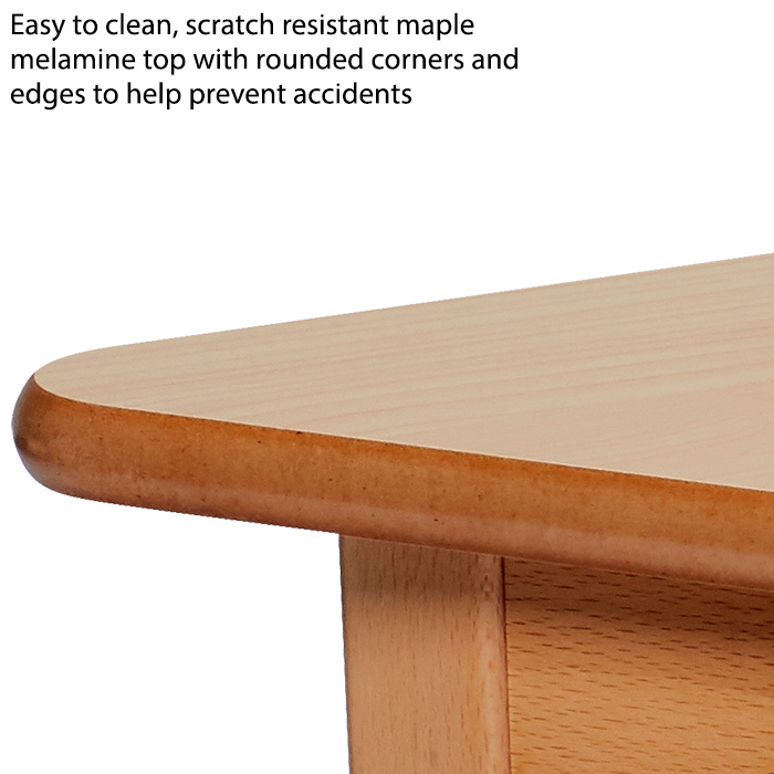 e4e - Trapezoid Melamine Top Wooden Table - 1120 x 560mm