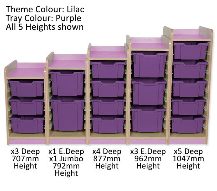 e4e - KubbyClass® Single Bay Deep Tray Units - 5 Heights