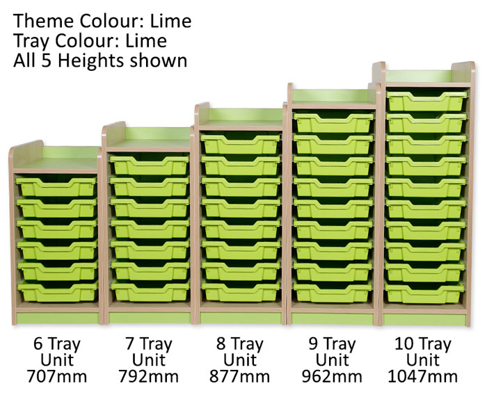 e4e - KubbyClass® Single Bay Shallow Tray Units - 5 Heights