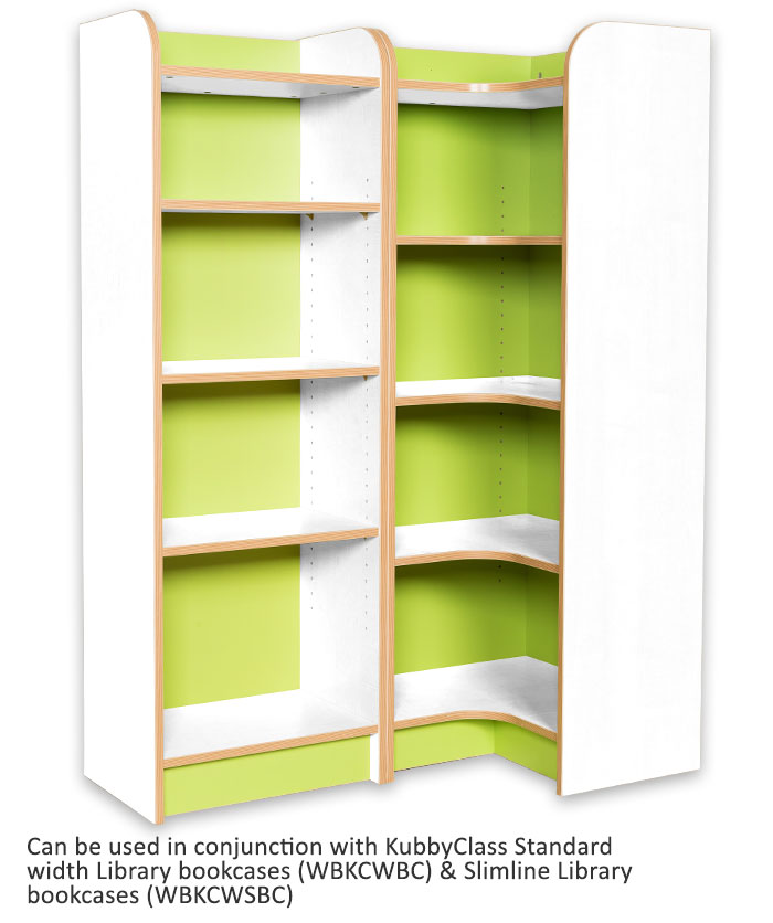 e4e - KubbyClass® Library Internal Corner Bookcase - Polar