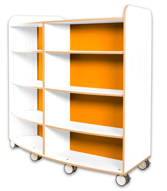e4e - KubbyClass® Curved Double Sided Library Bookcase - Polar (4 Heights Available)