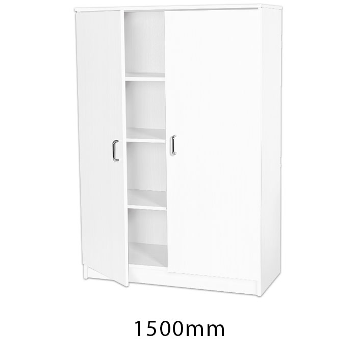 e4e - Sturdy Storage - White 1000mm Wide Premium Cupboard